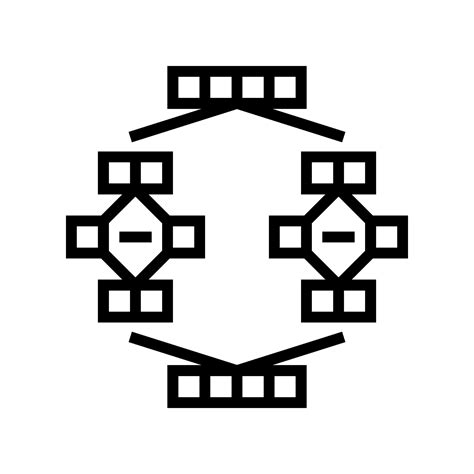 Mergesort Algorithm Line Icon Vector Illustration 39202131 Vector Art