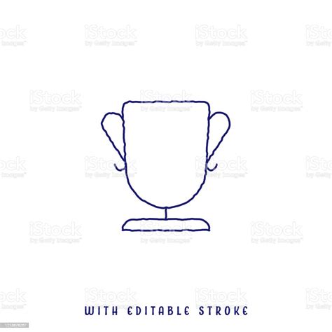 편집 가능한 스트로크가 있는 손으로 그린 어워드 아이콘입니다 0명에 대한 스톡 벡터 아트 및 기타 이미지 0명 1위 경쟁 Istock
