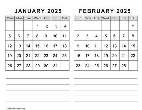 Free Printable January February Calendar 2025 CalendarKart