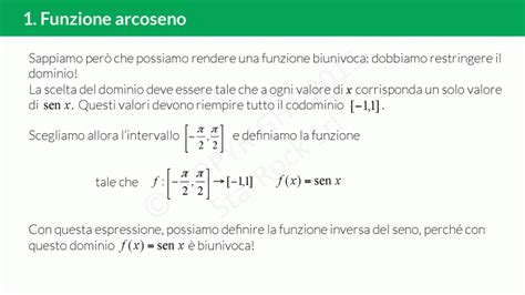 Funzioni Goniometriche Inverse Definizione