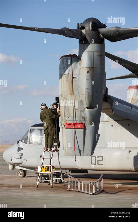United States Marine Corps Aircraft Maintenance Specialists Working