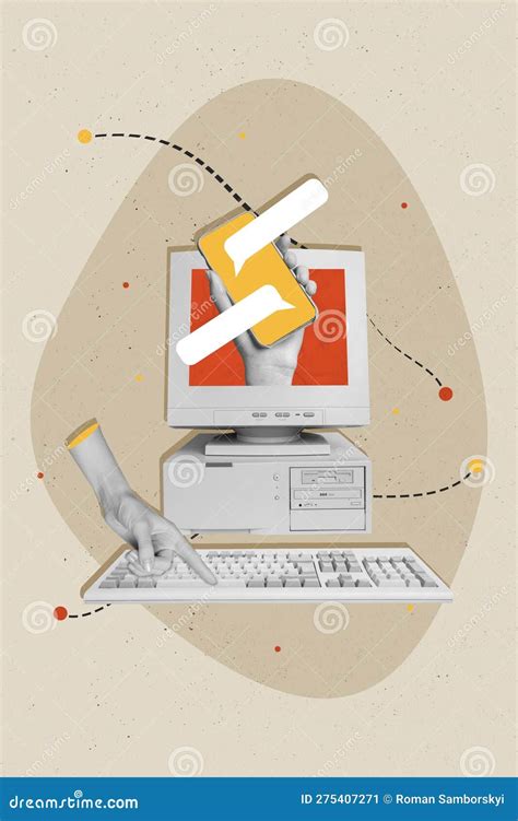Photo Metaphor Collage Display Hand Hold Display Phone Pc Monitor