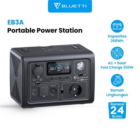 Jual Power Station Portable BLUETTI EB3A 600W Genset Portable 268Wh