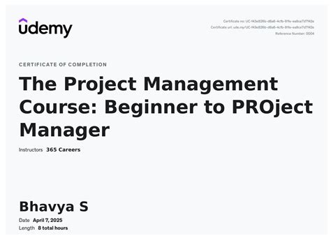 Projectmanagement Udemycertificate Learninganddevelopment Agile