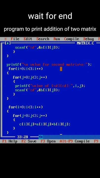 Print Addition Of Two Matrix Treandingviralshortytshortsytytshortcodingtodayvirals