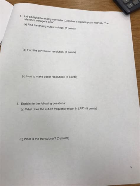 Solved 7 A 6 Bit Digital To Analog Converter DAC Has A Chegg Com