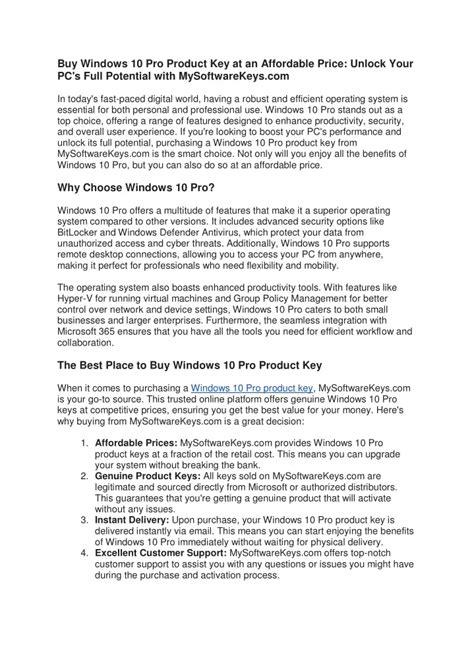 Ppt Buy Windows 10 Pro Product Key At An Affordable Price Powerpoint