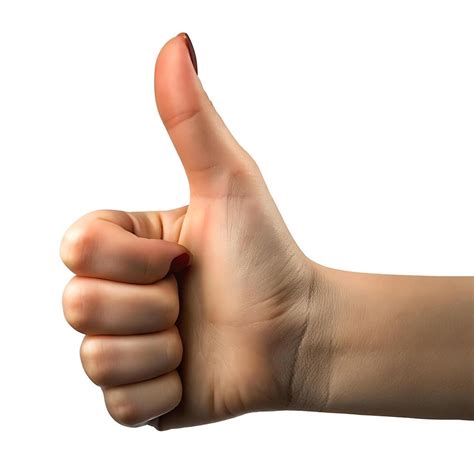 Realistic Hand Giving Thumbs Up Gesture On White Background 56731984