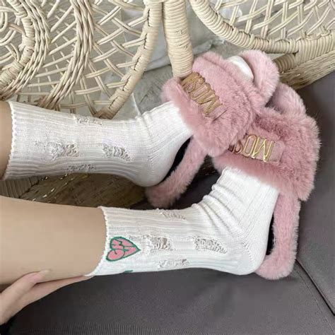 破洞袜爱心刺绣乞丐袜子网红男女ins潮粗线复古做旧中筒袜堆堆袜 阿里巴巴