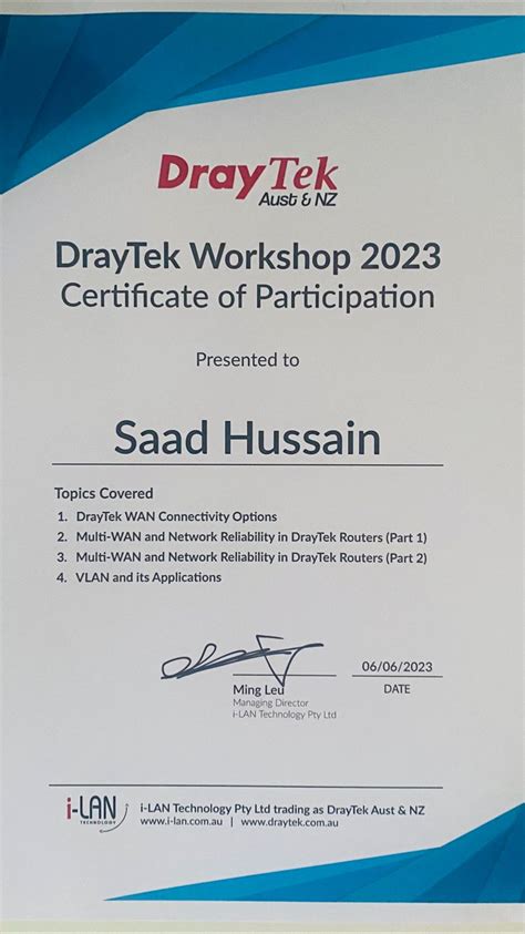 Syed Saad Hussain On Linkedin Draytek Firewalls Vlans
