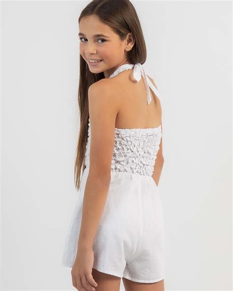 Ava And Ever Girls Jane Playsuit In White Fast Shipping And Easy