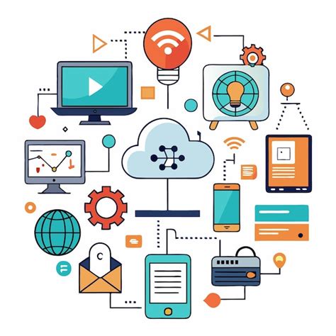 network of connected devices and cloud computing premium ai generated