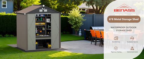 Benass 8x6 Ft Outdoor Storage Shed Metal Tool Sheds