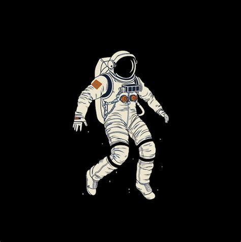 공간에서 우주 비행사의 벡터 프리미엄 벡터