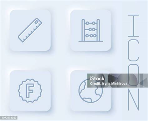 정자 줄 주판 오답이 있는 시험지 및 지구 지구본을 설정합니다 흰색 사각형 버튼입니다 벡터 0명에 대한 스톡 벡터 아트 및 기타 이미지 Istock