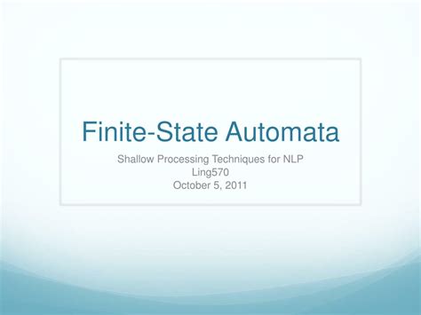 Ppt Finite State Automata Powerpoint Presentation Free Download Id 2800235