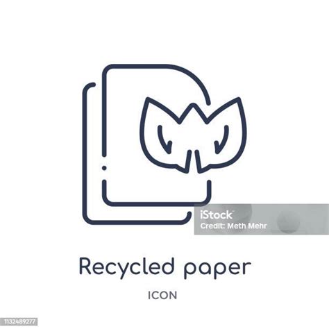 생태 개요 컬렉션에서 선형 재활용 종이 아이콘 얇은 라인 흰색 배경에 고립 된 재활용 된 종이 벡터 재활용 종이 유행 그림 0명에 대한 스톡 벡터 아트 및 기타 이미지