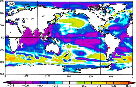 Spatial Correlation Patterns Over The Period 1948 2006 Between The 25 Download Scientific
