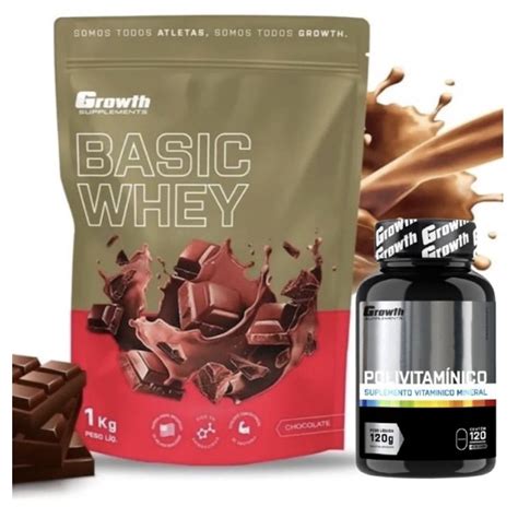 Whey Protein Concentrado Básico Growth Suplementos 1kg Escorrega O Preço
