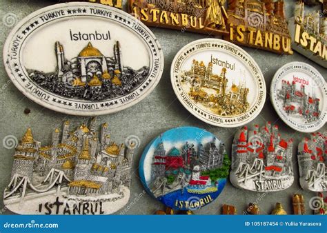 Istanbul Souvenir Store With Colorful Patterns On Magnets Editorial