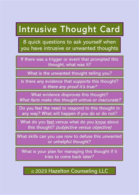 Intrusive Thought Diffusion Resources R Rocd