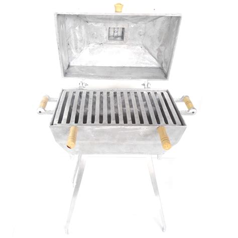 Churrasqueira Bafo Grande Em Aluminio Fundido Grelha Pés R 251
