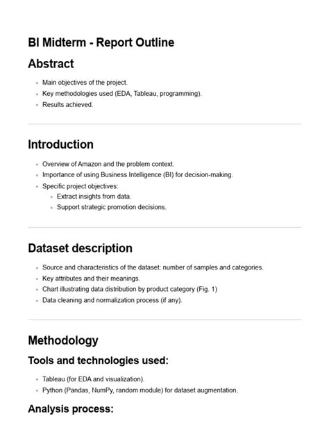 Bi Midterm Report Outline Pdf