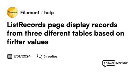 Listrecords Page Display Records From Three Diferent Tables Based On