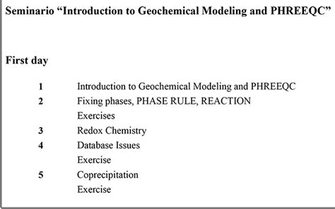 Istituto Di Geoscienze E Georisorse Seminar Introduction To Geochemical Modeling And PHREEQC