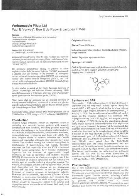 Pdf Voriconazole Pfizer Ltd