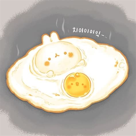 이렇게 더운 날에는 어디에 달걀을 깨서 놓아도 무조건 푹 익을 것 같아요 밤에도 덥다니 너무한거 아닙니까ㅠㅠ Illust By 나비랑 And 하얀오리 몰랑 몰랑이 그림