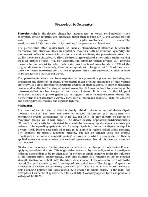 Piezoelectric Sensors Pdf Piezoelectricity Energy Harvesting