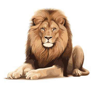 Realistic Lion Vector Sticker Clipart Lion Head On White Background With Orange Hair Cartoon