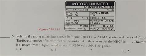 6 Refer To The Motor Nameplate Shown In Figure