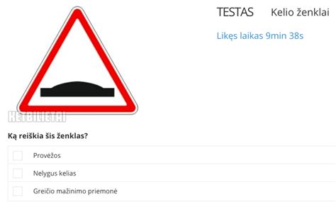 Kelio ženklai Nemokamas Ket Testas