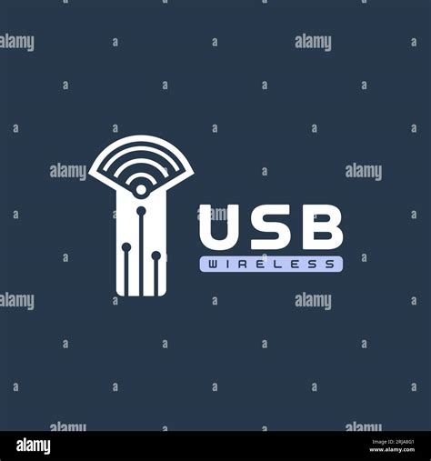 Usb And Wireless Signal For Wifi Modem Logo Stock Vector Image And Art