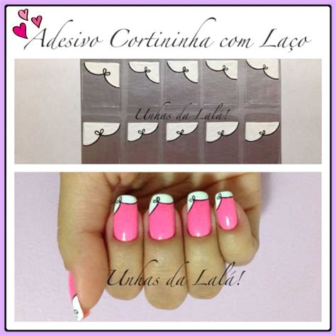 Unhas Decoradas Cortininha Com Laço Larissa Leite Unhas 💜