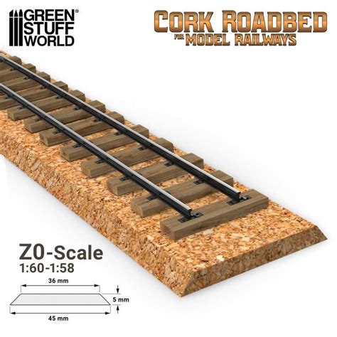 Z0 Cork Roadbed Track Beds Z0 GSW