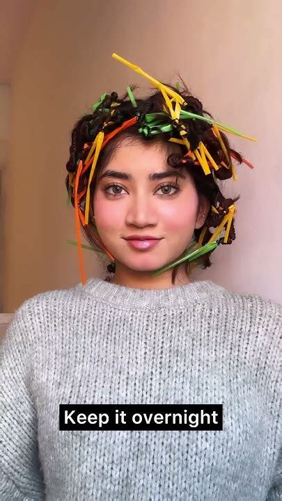 Heatless Curls Using Straws Shorts Trending Youtubeshorts Tips