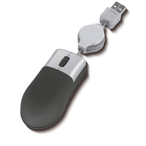 Optische Computermaus Mit Usb Anschluß Und Automatischer Kabelaufwicklung Kunststoff