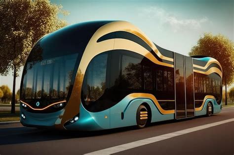 Premium Photo Autonomous City Bus Making Regular Stops Along Designated Route