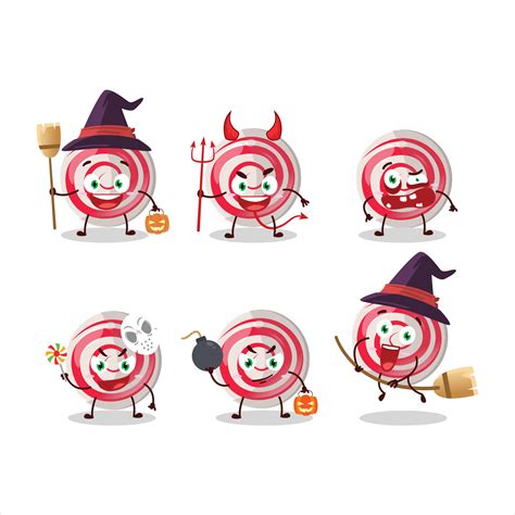 Halloween Expression Emoticons With Cartoon Character Of Spiral White Candy 34047289 Vector Art
