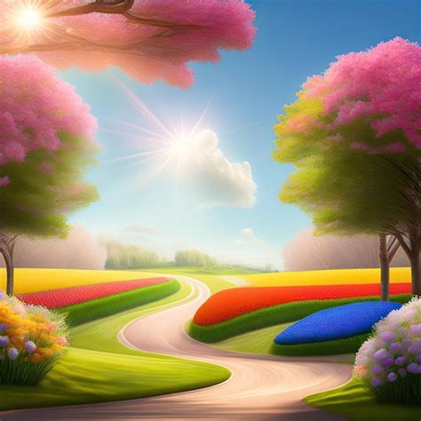 Premium Ai Image Spring Card Background