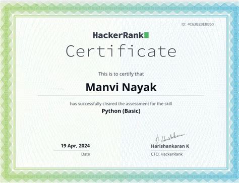 manvi nayak on linkedin python hackerrank coding skill learn