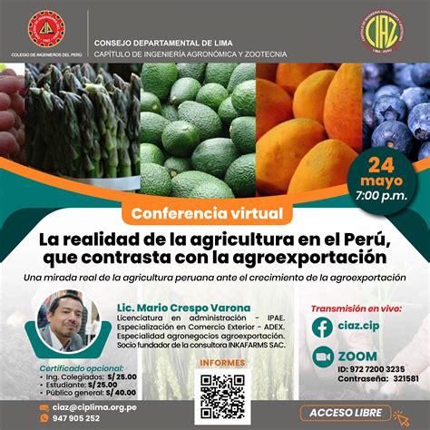 Conferencia Virtual La Realidad De La Agricultura En El Perú Que