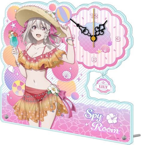 駿河屋 新品 リリィ水着ver 描き下ろしアクリル置時計 「スパイ教室」（置き時計・壁掛け時計）