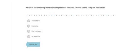 Solved Which Of The Following Transitional Expressions