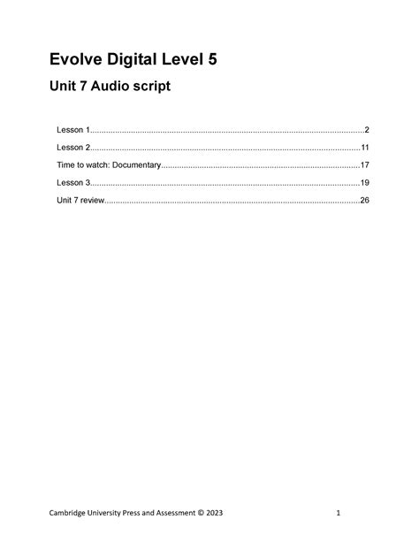 Evolve Digital Level 5 Unit 7 Audio Scripts Unit 7 Audio Script