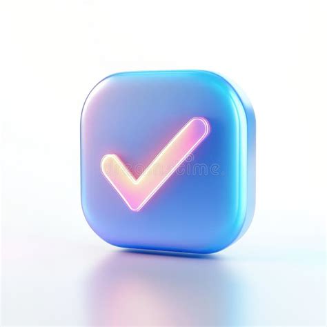 A Glossy Blue Checkmark Icon Symbolizing Approval Or Confirmation Stock Illustration