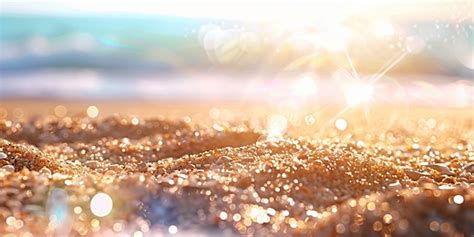 Summer Sand Beach And Bokeh Sun Light On Sea Background Summer Sand